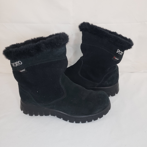 Sporto | Shoes | Sporto Polartec Black Suede Fur Trim 85m Thermolite ...